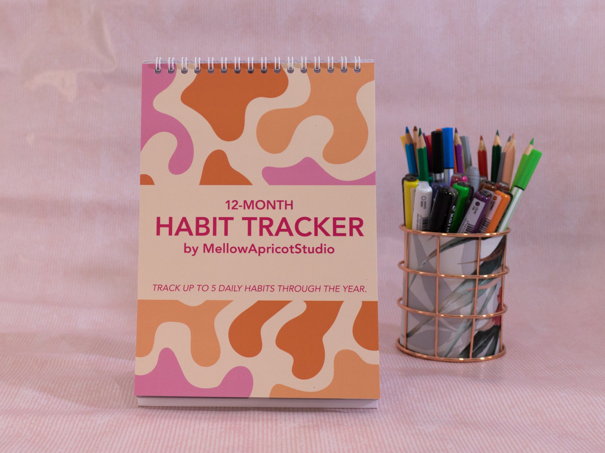 A5 Modern Desk Habit Tracker with Journal Prompts – MellowApricotStudio